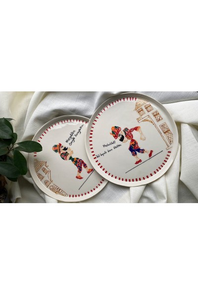 İf'in Hacivat Karagöz 2li Tabak Seti İf'in Hacivat Karagöz 2li Tabak Seti