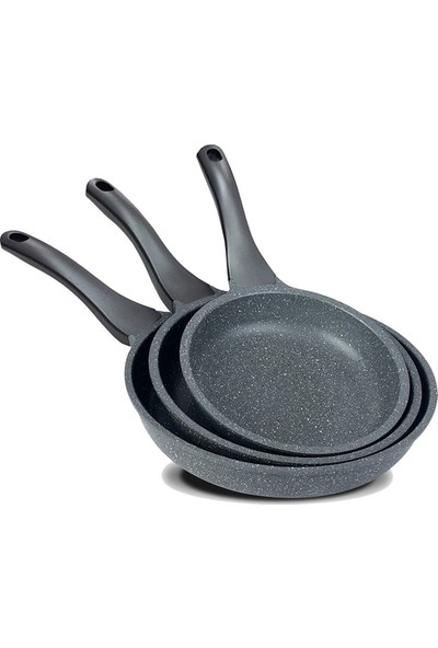 Thermoad Granit Döküm Tava Set 20-24-28 cm / Gri 3'lü Thermoad Granit Döküm Tava Set 20-24-28 cm / Gri 3'lü
