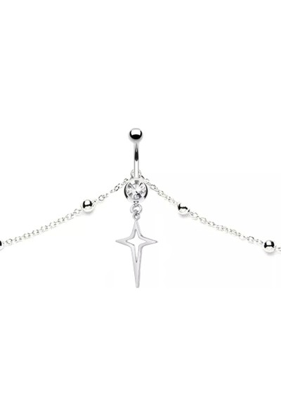 Takıconcept Vücut Zincirli Kuzey Yıldızı Sallantılı Çelik Göbek Piercing Takıconcept Vücut Zincirli Kuzey Yıldızı Sallantılı Çelik Göbek Piercing
