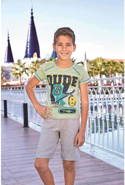 Berrak Erkek Çocuk Ikili Takım Gri Şortlu Takım 3-4 Yaş