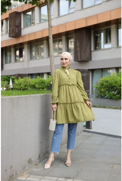 Afra Tekstil Fisto Uzun Bluz Yakalı 1342