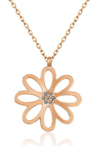 York Nevada Gümüş Rose Çiçek Bayan Kolye York Nevada Gümüş Rose Çiçek Bayan Kolye