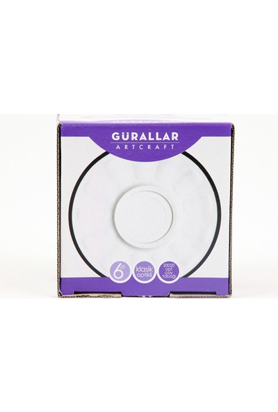 Lav 6'lı Optikli Cam Çay Tabağı 20020 Lav 6'lı Optikli Cam Çay Tabağı 20020