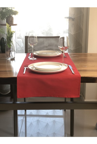 Düz Renk Kare Runner Örtü