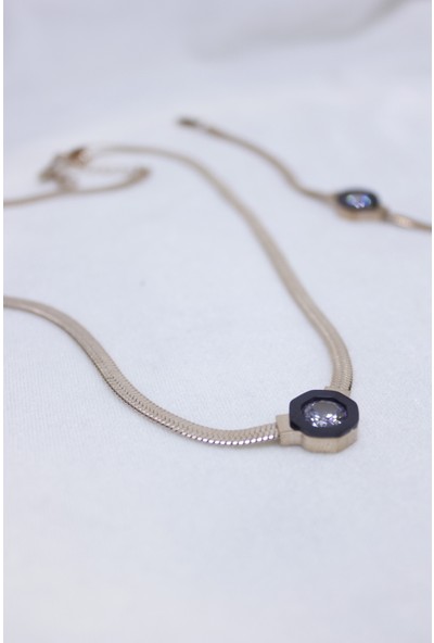 Dez Toprak Rose Kaplama Çelik Kolye Bileklik Seti Dez Toprak Rose Kaplama Çelik Kolye Bileklik Seti