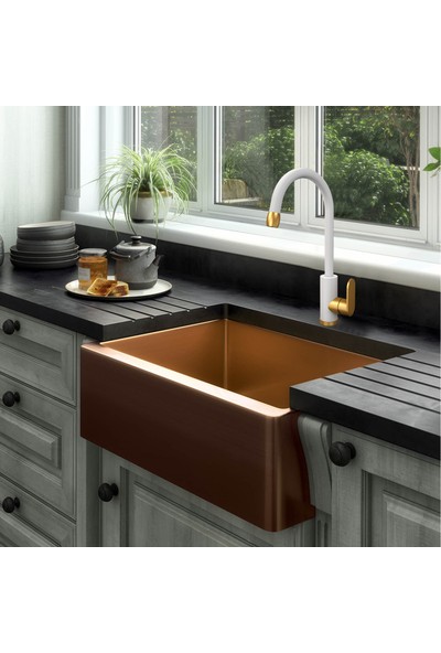 Rudi Gold Beyaz Mutfak Bataryası 360° Dönebilen - 700GW Rudi Gold Beyaz Mutfak Bataryası 360° Dönebilen - 700GW