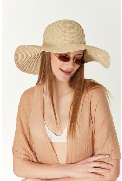Axesoire 14232 Bej Geniş Hasır Şapka NW14232 Axesoire 14232 Bej Geniş Hasır Şapka NW14232