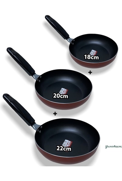 Çapar Group Teflon Omlet Tavası & Yumurta Sahanı Tek Kulp 3'lü (22-20-18CM) Çapar Group Teflon Omlet Tavası & Yumurta Sahanı Tek Kulp 3'lü (22-20-18CM)