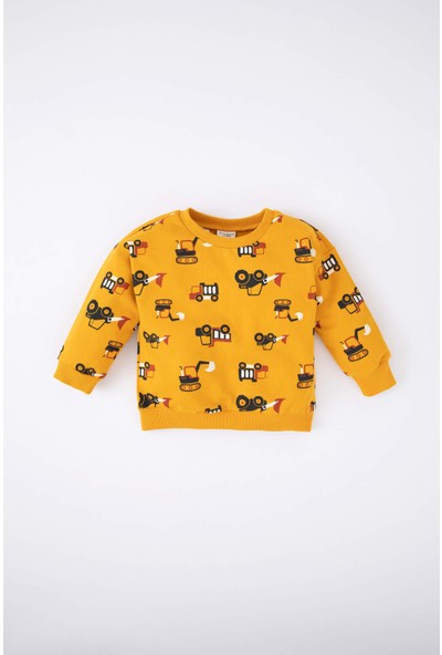 DeFacto Erkek Bebek Regular Fit Bisiklet Yaka Desenli Sweatshirt Y3842A222AU DeFacto Erkek Bebek Regular Fit Bisiklet Yaka Desenli Sweatshirt Y3842A222AU