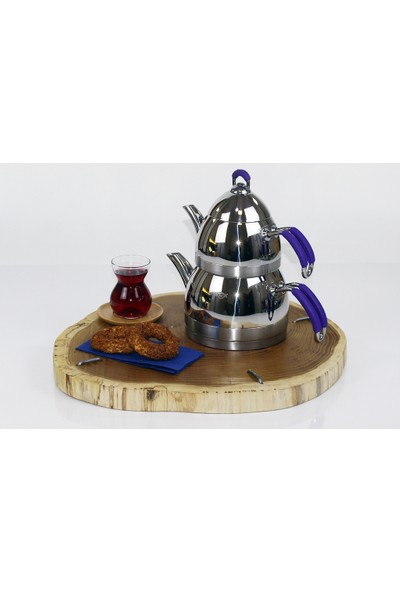 Eminox Lotus Çelik Çaydanlık 25 cm Silikon Kulp 304 Eminox Lotus Çelik Çaydanlık 25 cm Silikon Kulp 304