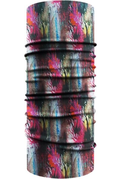 Çok Renkli Suluboya Çiçek Desenli Boyunluk Buff Çok Renkli Suluboya Çiçek Desenli Boyunluk Buff