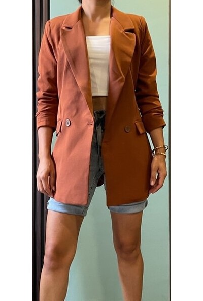 Kiremit Astarlı Blazer Ceket