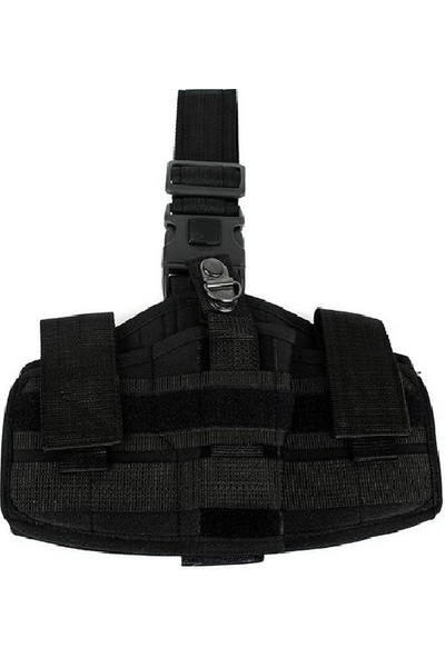 Tactical Siyah Bacak Kılıfı Ayarlanabilir Lastikli -9mm