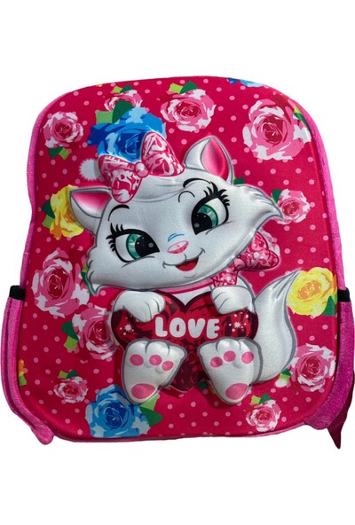 Anaokulu Kreş ve Günlük Kullanım Çantası Kedi Kabartmalı