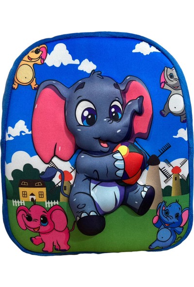 Kreş Anaokulu ve Günlük Kullanım Çantası Fil Kabartmalı