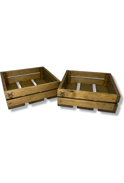Terra Miller Ahşap Eskitme Organizer Sepet Kutu (2 Adet) Terra Miller Ahşap Eskitme Organizer Sepet Kutu (2 Adet)