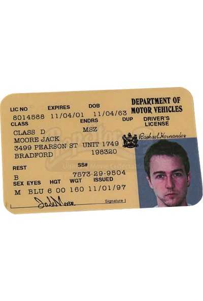 Shaco Design Fight Club Jack Moore Kimlik Kartı Shaco Design Fight Club Jack Moore Kimlik Kartı