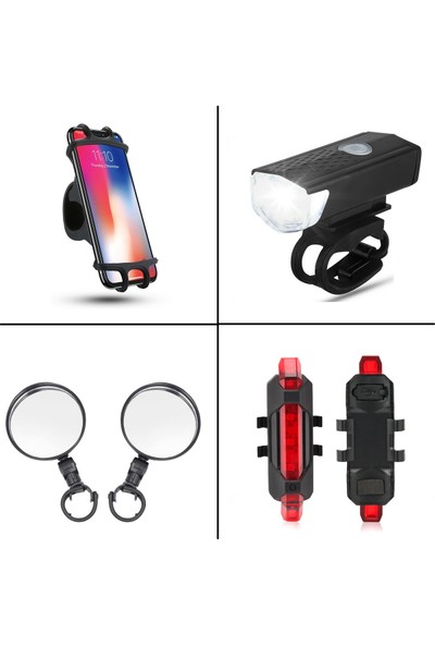 Turkish A2Z 4 In 1 Bisiklet Scooter Aksesuarı Seti - Bisiklet Telefon Tutucu - Ön Işığı - Arka Ikaz Lambası - 2 Adet Dikiz Aynası Turkish A2Z 4 In 1 Bisiklet Scooter Aksesuarı Seti - Bisiklet Telefon Tutucu - Ön Işığı - Arka Ikaz Lambası - 2 Adet Dikiz Aynası