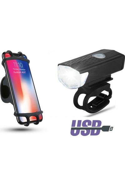 Turkish A2Z 360° Bisiklet Scooter Telefon Tutucu ve 300 Lümen Bisiklet Ön Işığı Ön Far Işık Fener Turkish A2Z 360° Bisiklet Scooter Telefon Tutucu ve 300 Lümen Bisiklet Ön Işığı Ön Far Işık Fener