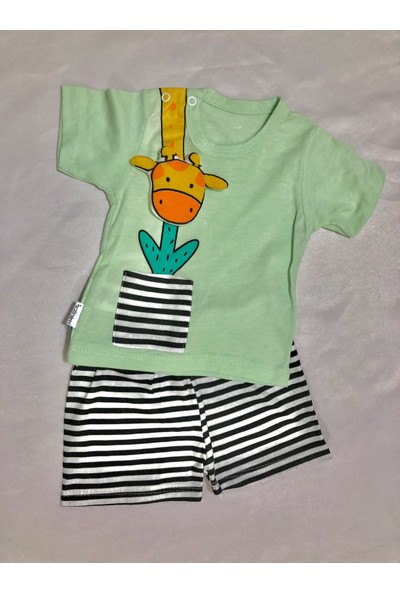 Minice Bebeklerin Yeni Tarzı Oyuncaklı %100 Pamuk 2li Takım