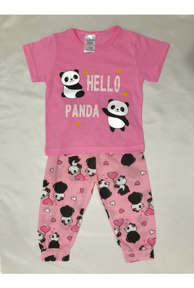 Sleppy Hello Panda Kız Çocuk 2lı Pijama Takımı