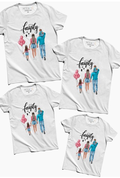 Family 4'lü Aile Tişört Kombini