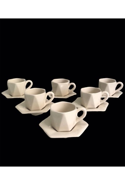 Duru Home 6 Kişilik 12 Parça Piramit Desenli Kahve Fincan Takımı Duru Home 6 Kişilik 12 Parça Piramit Desenli Kahve Fincan Takımı