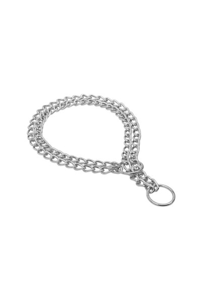Doggie Çift Zincirli Orta Irk Köpek Boğma Tasma Chrome 2,5X35-45 cm Doggie Çift Zincirli Orta Irk Köpek Boğma Tasma Chrome 2,5X35-45 cm