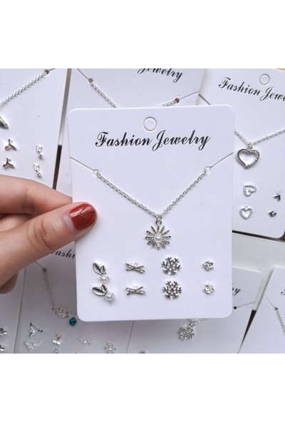 Chavin Kartanesi ve Çiçek Figür Bayan Kolye ve Küpe Seti ES59 Chavin Kartanesi ve Çiçek Figür Bayan Kolye ve Küpe Seti ES59