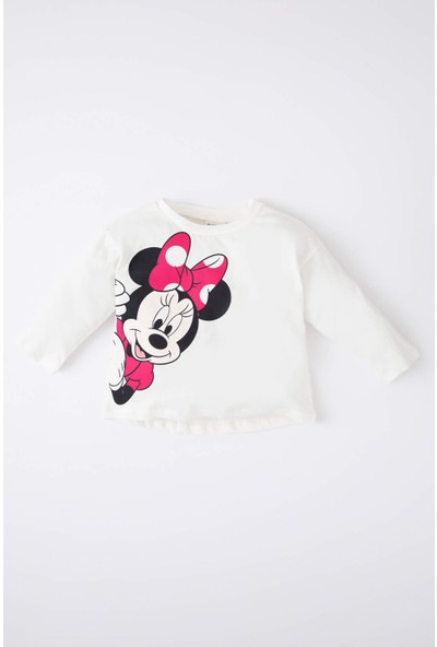 DeFacto Kız Bebek Penye Disney Mickey & Minnie Lisanslı Regular Fit Bisiklet Yaka Uzun Kollu Tişört Y5665A222AU DeFacto Kız Bebek Penye Disney Mickey & Minnie Lisanslı Regular Fit Bisiklet Yaka Uzun Kollu Tişört Y5665A222AU
