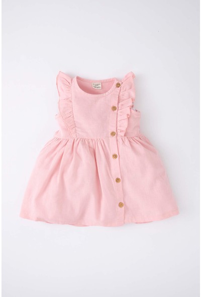 DeFacto Kız Bebek Regular Fit Bisiklet Yaka Kolsuz Poplin Elbise Z2328A222SM DeFacto Kız Bebek Regular Fit Bisiklet Yaka Kolsuz Poplin Elbise Z2328A222SM