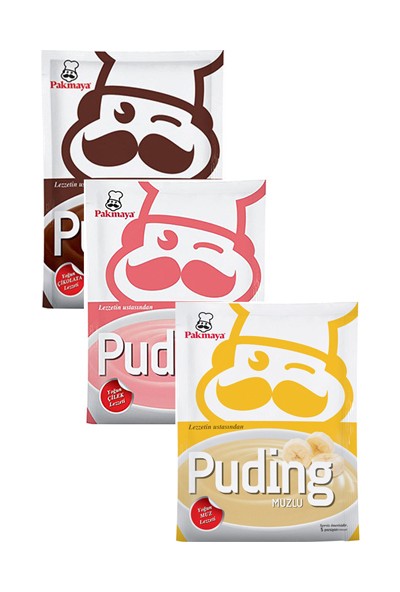 Pakmaya 3lü Paket Çikolata,mıuz,çileklipuding