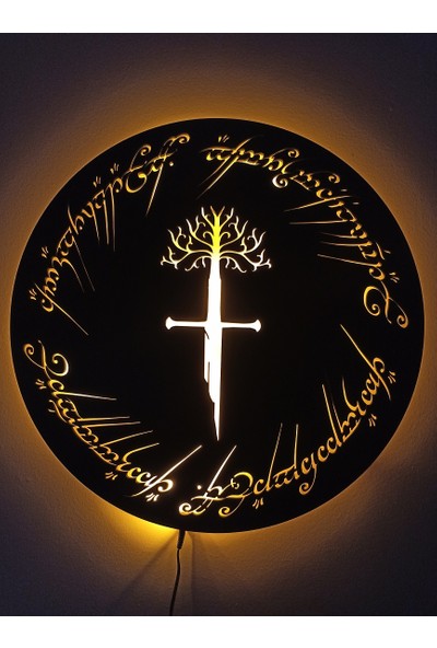 Alda Yüzüklerin Efendisi Narsil LED Işıklı Duvar Tablosu Alda Yüzüklerin Efendisi Narsil LED Işıklı Duvar Tablosu