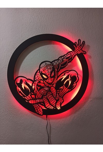 Alda Örümcek Adam LED Işıklı Duvar Tablosu Alda Örümcek Adam LED Işıklı Duvar Tablosu