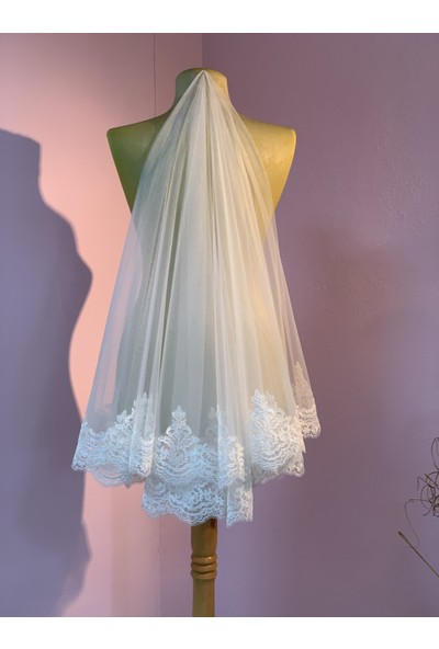 Ş&G Gelinlik Gipür Işlemeli Duvak