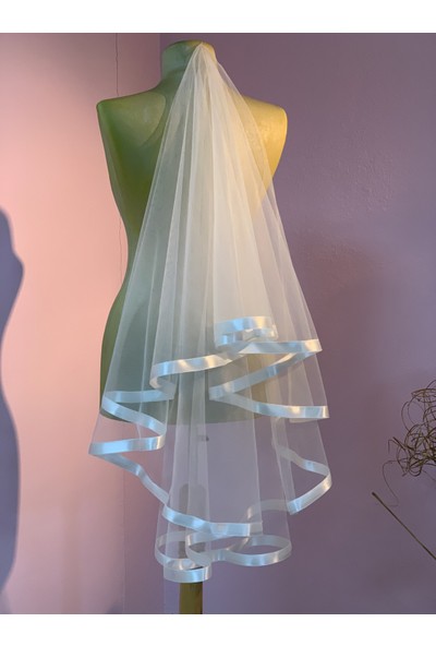 Ş&G Gelinlik Saten Biyeli Duvak