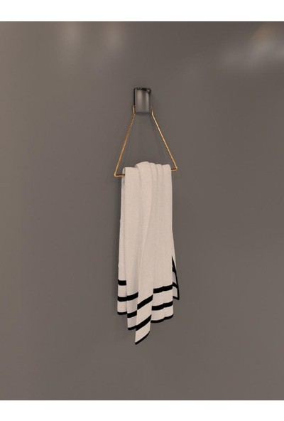 Pratik Yapışkanlı Gold Üçgen Havluluk Banyo Askısı