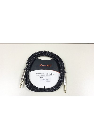 Valler VGK723 Enstruman Jack Gitar Jak Mono Çividen Çiviye 6.3mm Kablo 3m Valler VGK723 Enstruman Jack Gitar Jak Mono Çividen Çiviye 6.3mm Kablo 3m