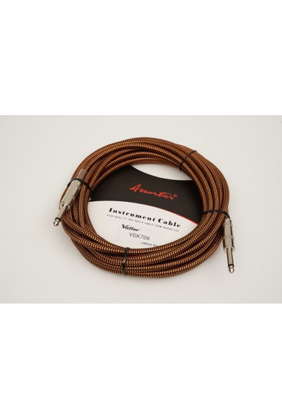 Valler VGK706 Enstruman Jack Gitar Jak Mono Çividen Çiviye 6.3mm Kablo 6m Kahverengi-Siyah Valler VGK706 Enstruman Jack Gitar Jak Mono Çividen Çiviye 6.3mm Kablo 6m Kahverengi-Siyah
