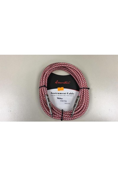 Valler VGK706 Enstruman Jack Gitar Jak Mono Çividen Çiviye 6.3mm Kablo 6m Pembe-Beyaz Valler VGK706 Enstruman Jack Gitar Jak Mono Çividen Çiviye 6.3mm Kablo 6m Pembe-Beyaz