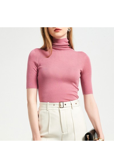 Wuwu Dikişsiz 18 Pin Hırka Yarım Kollu Dip Gömlek Kadın Balıkçı Yaka Kazak Ince Iç Kazak Üst (Yurt Dışından) Wuwu Dikişsiz 18 Pin Hırka Yarım Kollu Dip Gömlek Kadın Balıkçı Yaka Kazak Ince Iç Kazak Üst (Yurt Dışından)