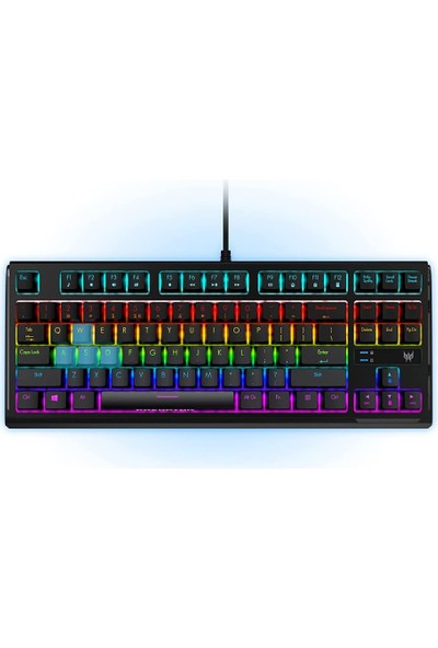 Acer Predator Aethon 301 Tkl Gaming Keyboard - Gateron Blue Switches 6 Zone Backlit LED Color Keys 7 Level Brightness 8 Preset Ligh Ting Modes Acer Predator Aethon 301 Tkl Gaming Keyboard - Gateron Blue Switches 6 Zone Backlit LED Color Keys 7 Level Brightness 8 Preset Ligh Ting Modes