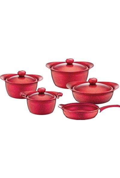 Oms Collection 9 Parça Granit Tencere Set Kendinden Kulplu Cam Kapaklı Oms Collection 9 Parça Granit Tencere Set Kendinden Kulplu Cam Kapaklı