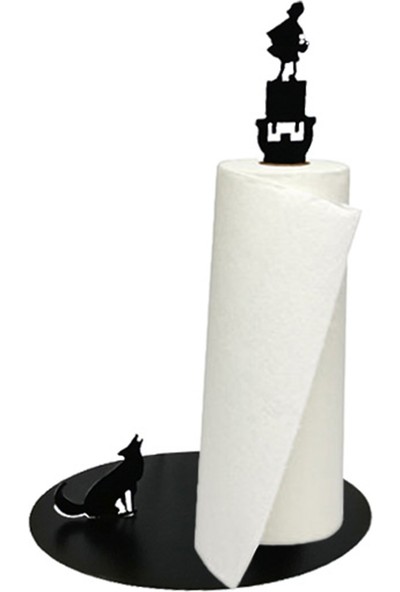 Risingmaber Dekoratif Metal Kurt ve Kırmızı Başlıklı Kız Tasarımlı Kağıt Havluluk Peçetelik.