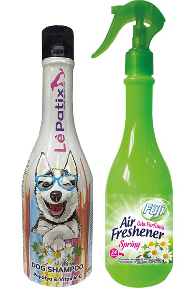 Le Patix Köpek Şampuanı Tüy Dökülme ve Topaklanma Önleyici Koku Giderici Papatya Özlü Pet Şampuan 400 ml + Fuji Neon Spring Oda Kokusu 400 ml Le Patix Köpek Şampuanı Tüy Dökülme ve Topaklanma Önleyici Koku Giderici Papatya Özlü Pet Şampuan 400 ml + Fuji Neon Spring Oda Kokusu 400 ml