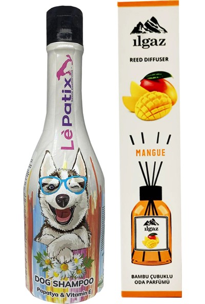 Le Patix Köpek Şampuanı Tüy Dökülme ve Topaklanma Önleyici Koku Giderici Papatya Özlü Pet Şampuan 400 ml + Mango Bambu Çubuklu Oda Kokusu 110ML Le Patix Köpek Şampuanı Tüy Dökülme ve Topaklanma Önleyici Koku Giderici Papatya Özlü Pet Şampuan 400 ml + Mango Bambu Çubuklu Oda Kokusu 110ML