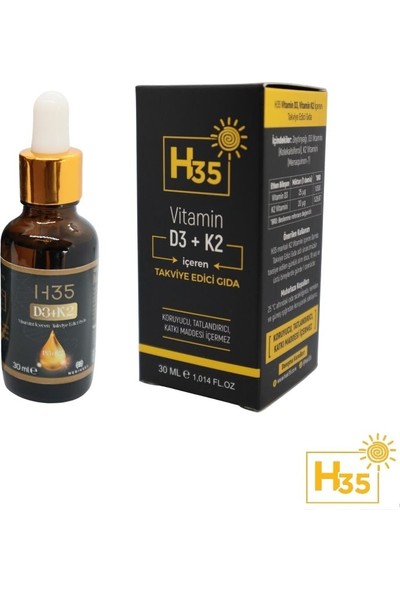 H35 D3k2 Vitamini 30 Ml H35 D3k2 Vitamini 30 Ml