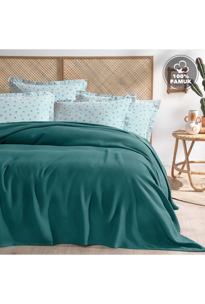 Yataş Bedding Wal Çift Kişilik Pike Takımı - Zümrüt Yeşili