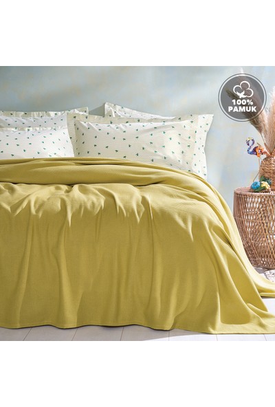Yataş Bedding Caretta Çift Kişilik Pike Takımı - Yağ Yeşili