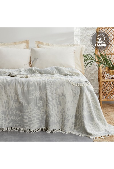 Yataş Bedding Lorena Çift Kişilik Müslin Pike Yatak Örtüsü Takımı - Gri